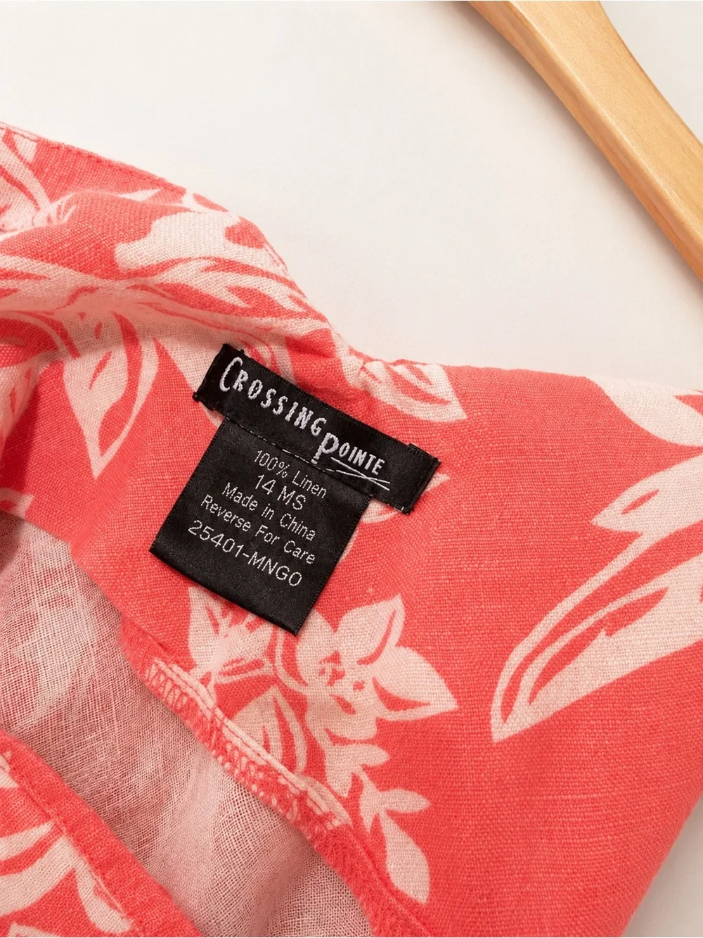 Dresses | Crossing Pointe Coral White Floral Linen Blend Sleeveless ...
